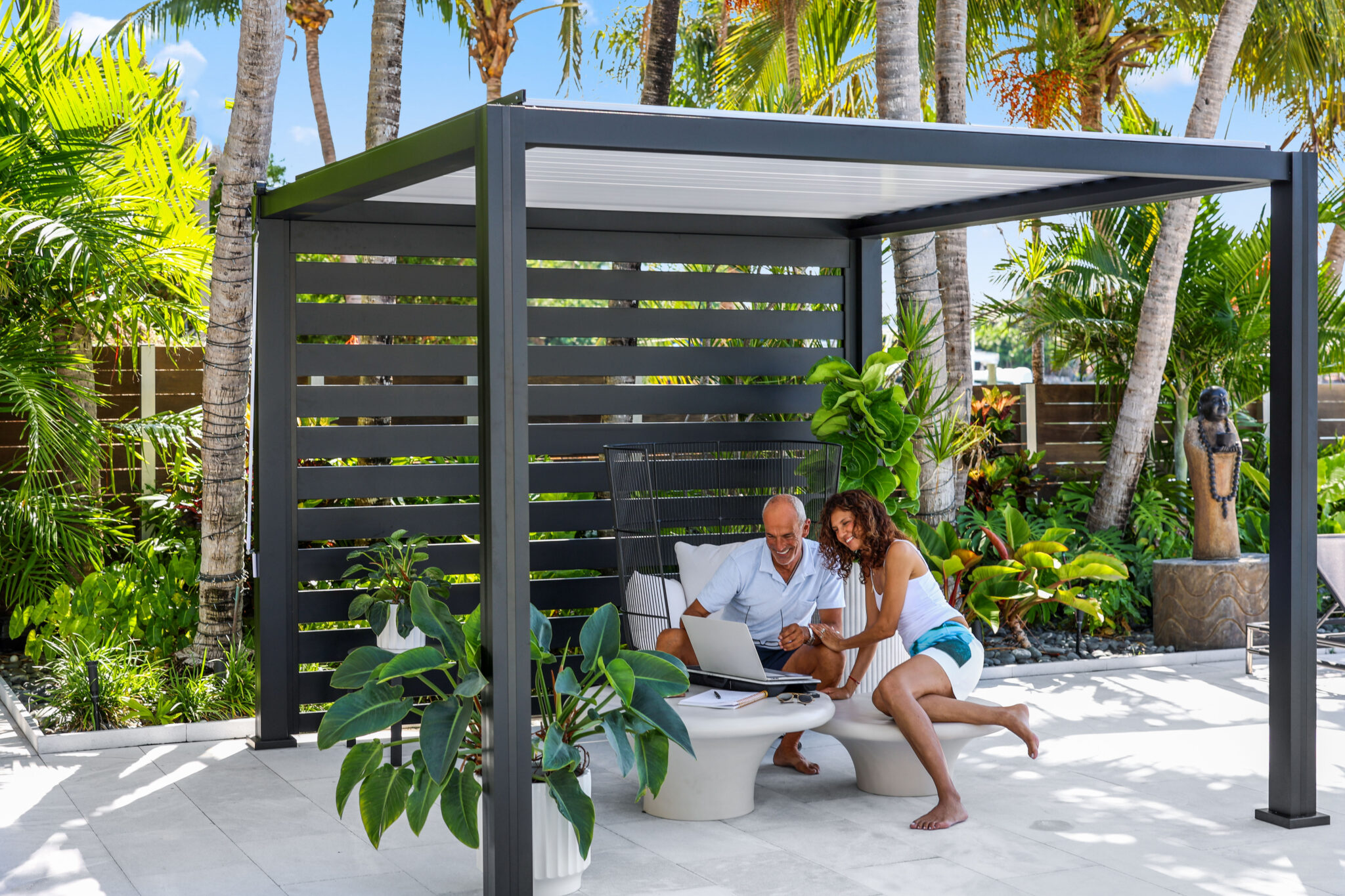 K-BANA™ Manual Louvered Pergola - Azenco Pergolas Houston